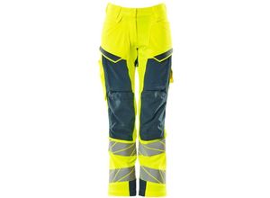 5711074825127 - Damen-Hose mit Knietaschen 19078-511-1744 Gr 40 hi-vis gelb dunkelpetroleum - Mascot