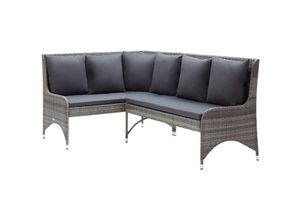 8720286073636 - Bonnevie - Garten-Ecksofas 2 Stk Poly Rattan Grau vidaXL648377