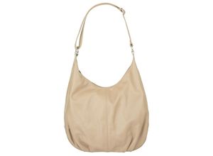 4260543057183 - Shopper CLUTY Damen Gr B H T 31cm x 28cm x 7cm onesize beige Leder leicht glänzend unifarben Taschen echt Leder Made in Italy