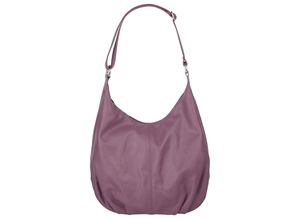 4260543057244 - Shopper CLUTY Damen Gr B H T 31cm x 28cm x 7cm onesize lila (violett) Leder leicht glänzend unifarben Taschen echt Leder Made in Italy