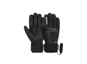 4060485437179 - Skihandschuhe REUSCH Down Spirit GORE-TEX SC Damen Gr 105 silber (schwarz silberfarben) 55% Polyester 30% Ziegenleder 5% Polyurethan 5% Elasthan mehrfarbig Handschuhe mit verstärkten Fingerspitzen