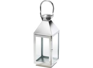 4012622272013 - Kerzenlaterne HOME AFFAIRE Cannes Kerzenhalter Gr B H T 15 cm x 49 cm x 14 cm silberfarben Laterne Weihnachtsdekoration Weihnachtslaterne Windlichter Laternen Kerzenhalter aus Edelstahl und Glas Höhe mit Henkel ca 49 cm