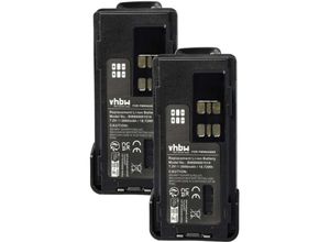 4069099549551 - 2x Akku Ersatz für Motorola PMNN4491AR PMNN4418AR PMNN4418 für Funkgerät Walkie Talkie (2600 mAh 74 v Li-Ion) + Gürtelclip - Vhbw