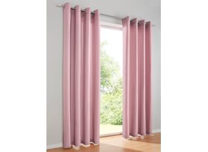 6971346194491 - Vorhang HEINE HOME Gr 1 lila (mauve) Gardinen 145cm Ösen Ösen 140cm Polyester B140cm H145cm