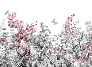 4059432189827 - LIVING WALLS Fototapete Designwalls Flower Painting Tapeten Vlies Wand Schräge Decke Gr B L 35 m x 255 m rosa (rosa grau weiß) Fototapeten Blumen Tapeten