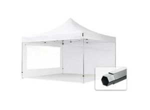 4064108037517 - 4x4m Aluminium Faltpavillon inkl 2 Seitenteile weiß - (600190)