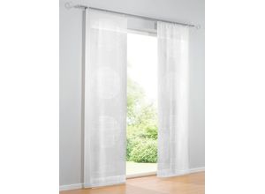 4006470361708 - Schiebegardine HEINE HOME Gardinen Gr 145 cm Klettschiene 60 cm weiß Schiebegardinen halbtransparent