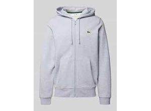 3666354924712 - LACOSTE Sweatjacke Herren Baumwolle grau Raute und Karo