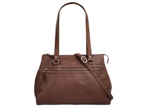 4022581333632 - Umhängetasche BETTY BARCLAY Damen Gr B H T 34cm x 24cm x 10cm onesize braun (cognac) Leder leicht glänzend unifarben Taschen echt Leder