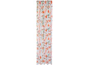 4043343579709 - Vorhang Liddy Gr 1 orange Gardinen 245cm verdeckte Schlaufen 140cm Polyester blickdichtfloralblumennaturWohnzimmer SchlafzimmerKüche B140cm H245cm