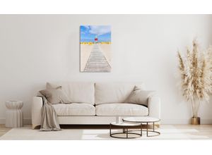 4047809884581 - Acrylglasbild QUEENCE Early Bilder Gr B H 90 cm x 60 cm Acrylglasbild Strand Hochformat 1 St beige Acrylglasbilder