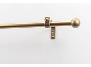 9002777317603 - Gardinenstange GARESA BOLTI mit offenem Träger Gardinenstangen Gr L 480 cm Ø 16 mm 1 läufig goldfarben (mattgoldfarben) Kinder Gardinenstangen für Vorhanggarnitur verlängerbar Wandmontage ohne Ringe