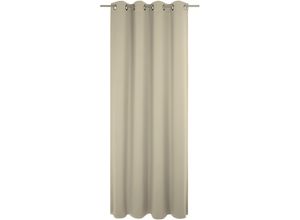 4004567494278 - Vorhang WIRTH Newbury grau (taupe) Gardinen 365cm Ösen 130cm Baumwolle Polyester nach Maß B130cm H365cm