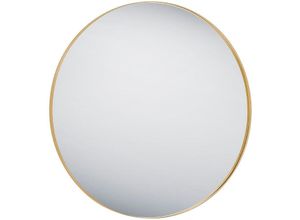 4251820307411 - Dekospiegel MIRRORS AND MORE Britney gold (goldfarben) Spiegel T 28cm Ø 80cm glänzend Metall Wandspiegel rund Ø 80 cm Metallrahmen T28cm