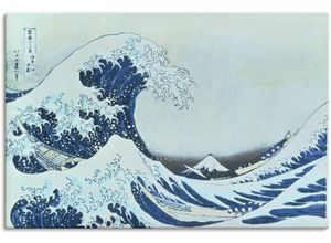 4058661199720 - Wandbild ARTLAND Die grosse Welle von Kanagawa 1831 Bilder Gr B H 120 cm x 80 cm Leinwandbild Gewässer 1 St blau Bild Poster Bilder als Alubild Leinwandbild Wandaufkleber oder in versch Größen