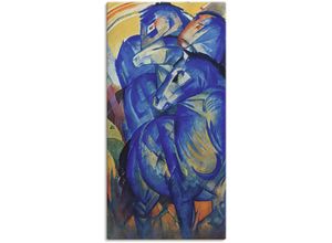 4055327104593 - Wandbild ARTLAND Turm der blauen Pferde 1913 Bilder Gr B H 75 cm x 150 cm Leinwandbild Haustiere 1 St blau Bild Leinwandbild Kunstdrucke Bilder als Leinwandbild Wandaufkleber oder Poster in versch Größen