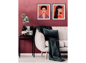 4049009864561 - Bild QUEENCE Ajosch rot (schwarz) Bilder B H 40cm x 50cm Wandbild Frau Hochformat 2 St B40cm H50cm