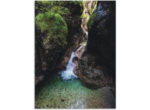 4062144677186 - Alu-Dibond-Druck ARTLAND Almbachklamm im Berchtesgadener Land II Bilder Gr B H 90 cm x 120 cm Alu-Dibond-Druck Gewässer Hochformat 1 St braun Metallbilder als Alubild Leinwandbild Wandaufkleber oder Poster in versch Größen