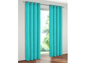 4004567112608 - Vorhang WIRTH Trondheim 234 g m² Gr 1 blau (türkis) B132cm H145cm Chenille Polyacryl Gardinen