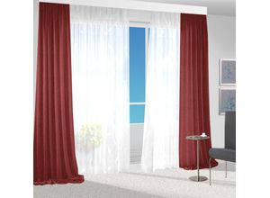 4032107206401 - Vorhang VHG Una Gardinen Gr 130 cm Kräuselband 140 cm rot Kräuselband Gardine