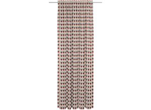 4004567305079 - Vorhang ADAM Circles Gr 1 orange (natur orange hellgrau) Gardinen 145cm Multifunktionsband 142cm Baumwolle nachhaltig aus Bio-Baumwolle B142cm H145cm