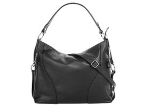 4260405126309 - Henkeltasche SAMANTHA LOOK Damen Gr B H T 36cm x 25cm x 9cm onesize schwarz Leder glänzend Taschen echt Leder Made in Italy
