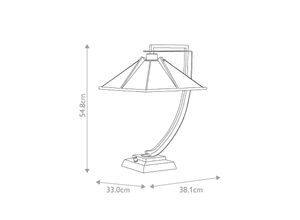 5024005012351 - Qz-pomeroy-tl Tischleuchte pomeroy 1xE27 60W Stahl Western Bronze Kunstglas H548cm B33cm dimmbar - Quoizel