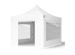 4260497043171 - Faltzelt professional 3x3 m mit Panoramafenster Faltpavillon alu Pavillon Partyzelt in weiß feuersicher PROFIZELT24 - weiß