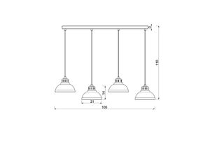 5907565988932 - Hängeleuchte Sven 4-flammig beige Stahl