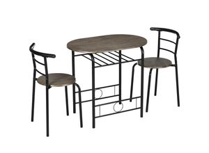 4255633511928 - Essgruppe mit 2 Stühlen schwarz 80L x 53B x 745H cm essgruppe esszimmergruppe ovaler küchentisch küchentisch-set