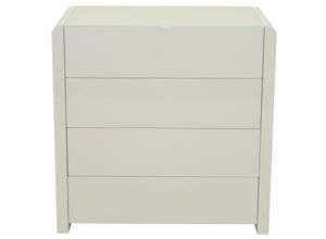 7640136845361 - Atlanta - Kommode Stauraummöbel Sideboard mit 4 Schubladen Glaskomponenten weiss hochglanz