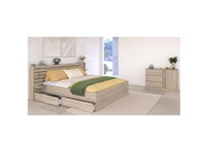3480940301585 - Schlafzimmer 3-teilig Escale 25 140x200 Japanische-Eiche