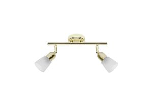 4004353056260 - Lampe Sofia Spotrohr 2flg messing weiß-alabaster 2x D45 E14 40W geeignet für Tropfenlampen (nicht enthalten) Köpfe schwenkbar - gold - Brilliant