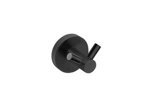 4250657516201 - Brillantbad BARK Doppelkleiderhaken Messing Schwarz 55x55x50 mm für Bad & Küche >> zum Bohren oder Kleben*