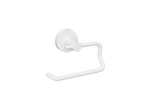 4250657517758 - Brillantbad WHITE Papierrollenhalter Messing Weiß ohne Deckel 140x95x90 mm für Bad & WC >> zum Bohren oder Kleben*