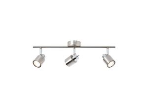 4004353318313 - Lampe Andres Spotrohr 3flg nickel chrom 3x PAR51 GU10 10W geeignet für Reflektorlampen (nicht enthalten) Köpfe schwenkbar - silber - Brilliant