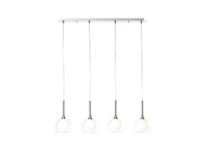 4004353360855 - BRILLIANT Lampe Hadan Pendelleuchte 4flg chrom weiß-transparent 4x D45 E14 40W geeignet für Tropfenlampen (nicht enthalten) In der Höhe einstellbar   Kabel kürzbar