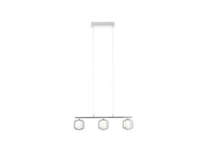 4004353379673 - BRILLIANT Rafa LED Pendelleuchte 3flg Balken chrom rauchglas InnenleuchtenPendelleuchten-Balken 3x 567W LED integriert (Lichtstrom 697lm Lichtfarbe 3000K) In der Höhe einstellbar   Kabel kü