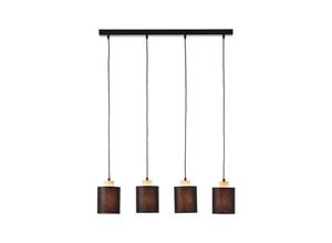 4004353391644 - Lampe Vonnie Pendelleuchte 4flg schwarz holzfarbend Metall Holz Textil 4x A60 E27 25WNormallampen (nicht enthalten) - schwarz - Brilliant