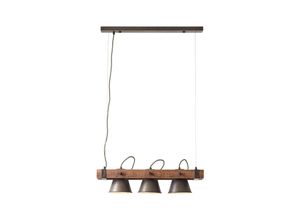 4004353361487 - Lampe Decca Pendelleuchte 3flg schwarz stahl 3x A60 E27 10W Holz aus nachhaltiger Waldwirtschaft (fsc) - schwarz - Brilliant