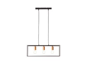 4004353393020 - Lampe Arica Pendelleuchte 3flg schwarz holzfarbend 3x A60 E27 60W Kabel kürzbar   in der Höhe einstellbar - schwarz - Brilliant