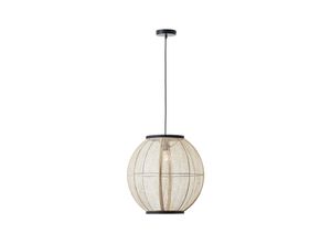 4004353394751 - Lampe Tanah Pendelleuchte 47cm schwarz natur 1x A60 E27 42W Kabel kürzbar   in der Höhe einstellbar - braun - Brilliant