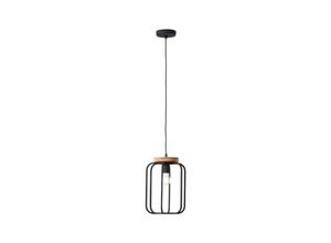 4004353395338 - Lampe Tosh Pendelleuchte 25cm antik holz schwarz korund 1x A60 E27 40W Holz aus nachhaltiger Waldwirtschaft (fsc) - braun - Brilliant