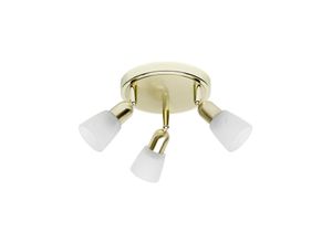 4004353056321 - BRILLIANT Lampe Sofia Spotrondell 3flg messing weiß-alabaster 3x D45 E14 40W geeignet für Tropfenlampen (nicht enthalten) Köpfe schwenkbar - gold