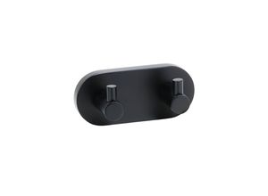 4250657526668 - Brillantbad BARK Doppelkleiderhaken Messing Schwarz 50x120x55 mm für Bad & Küche >> zum Bohren
