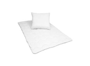 4262354798972 - Premium 2-in-1 Seersucker Betten Set Decke 135x200 cm Kissen 80x80 cm kein Bezug nötig