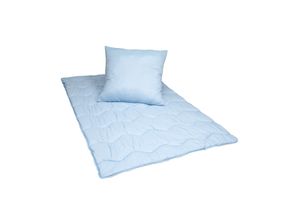 4262354798989 - Premium 2-in-1 Seersucker Betten Set Decke 135x200 cm Kissen 80x80 cm kein Bezug nötig