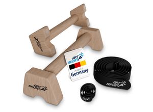 4262437183008 - Liegestützgriffe aus Holz L - Calisthenics Parallettes Liegestütz Barren Indoor Outdoor