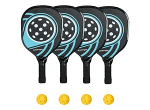 4255633546159 - SPORTNOW Pickleball-Set mit 4 Schlägern und 4 Bällen schwarz blau 40L x 20B x 3H cm