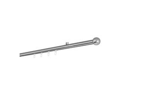 4066866196475 - Ondeco - Gardinenstange auf Maß Innenlauf 20mm Ball 1-lauf Vorhangstange Deckenträger 15cm Stilgarnitur mit Gleiter für Vorhänge - Edelstahl-Optik